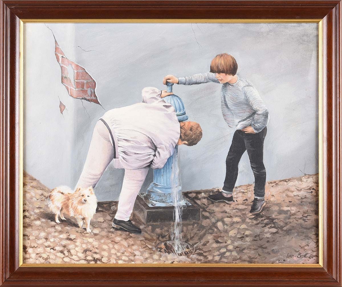 Ivan Scott | TWO BOYS AT THE WATER PUMP | MutualArt
