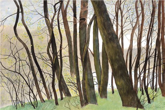Léon Spilliaert | The pond of the Maria Hendrika Park behind the trees ...