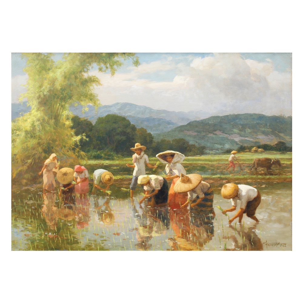 Fernando Amorsolo | PLANTING RICE (1960) | MutualArt