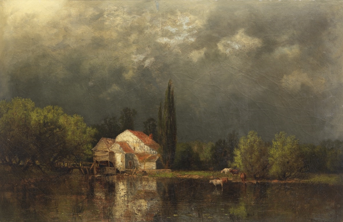 Rufus Way Smith | Watering cattle (1889) | MutualArt