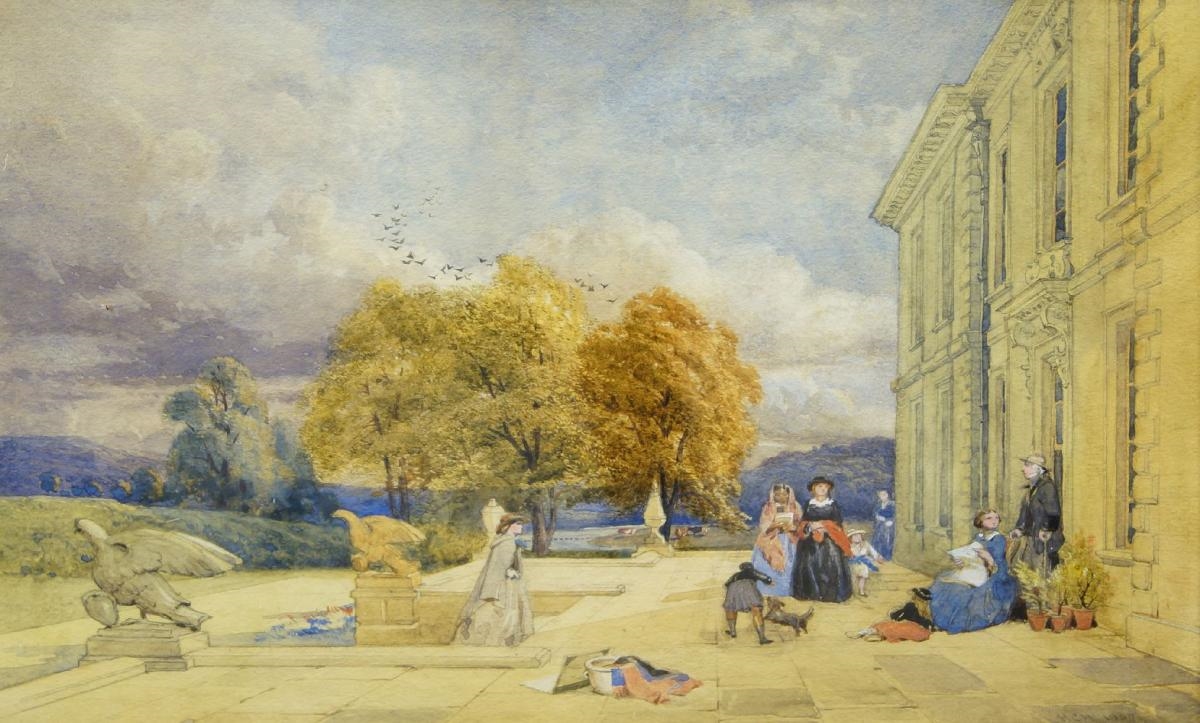 Herbert Crompton Herries | Sketch of Esholt Hall | MutualArt