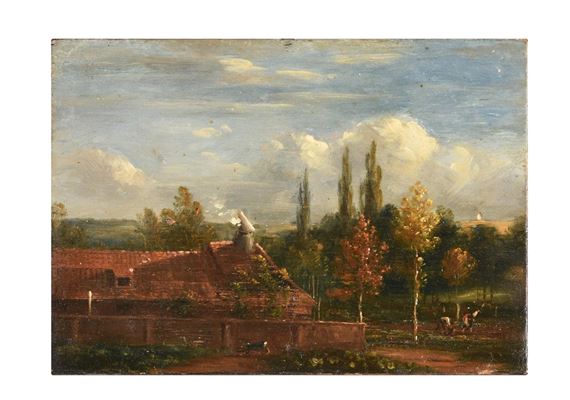 John Constable | Farm buildings in a landscape | MutualArt