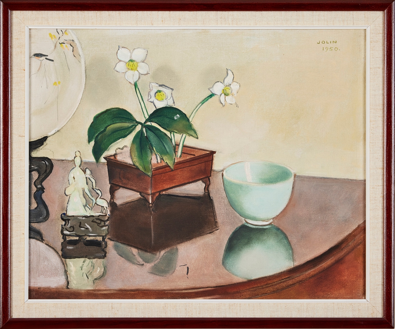 Einar Jolin | Stilleben med julros (1950) | MutualArt