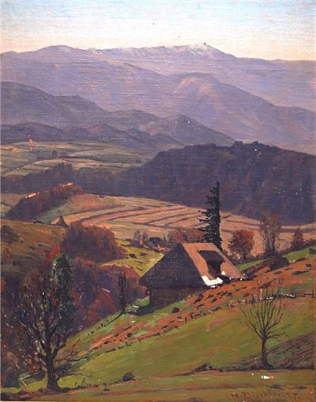Hermann Dischler | Gummenhof am Kandel mit Blick nach dem Feldberg ...