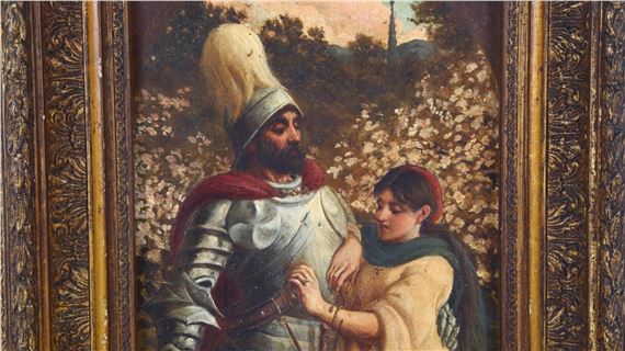 Pre-Raphaelite School | knight and maiden (19th Century) | MutualArt