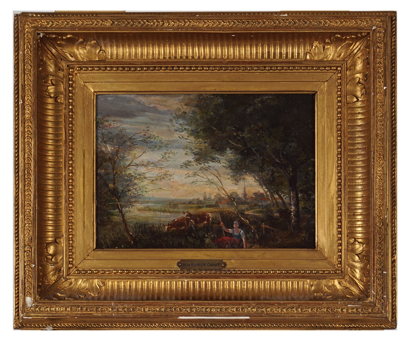 Jean Baptiste Camille Corot | Figure and cattle in a landscape | MutualArt