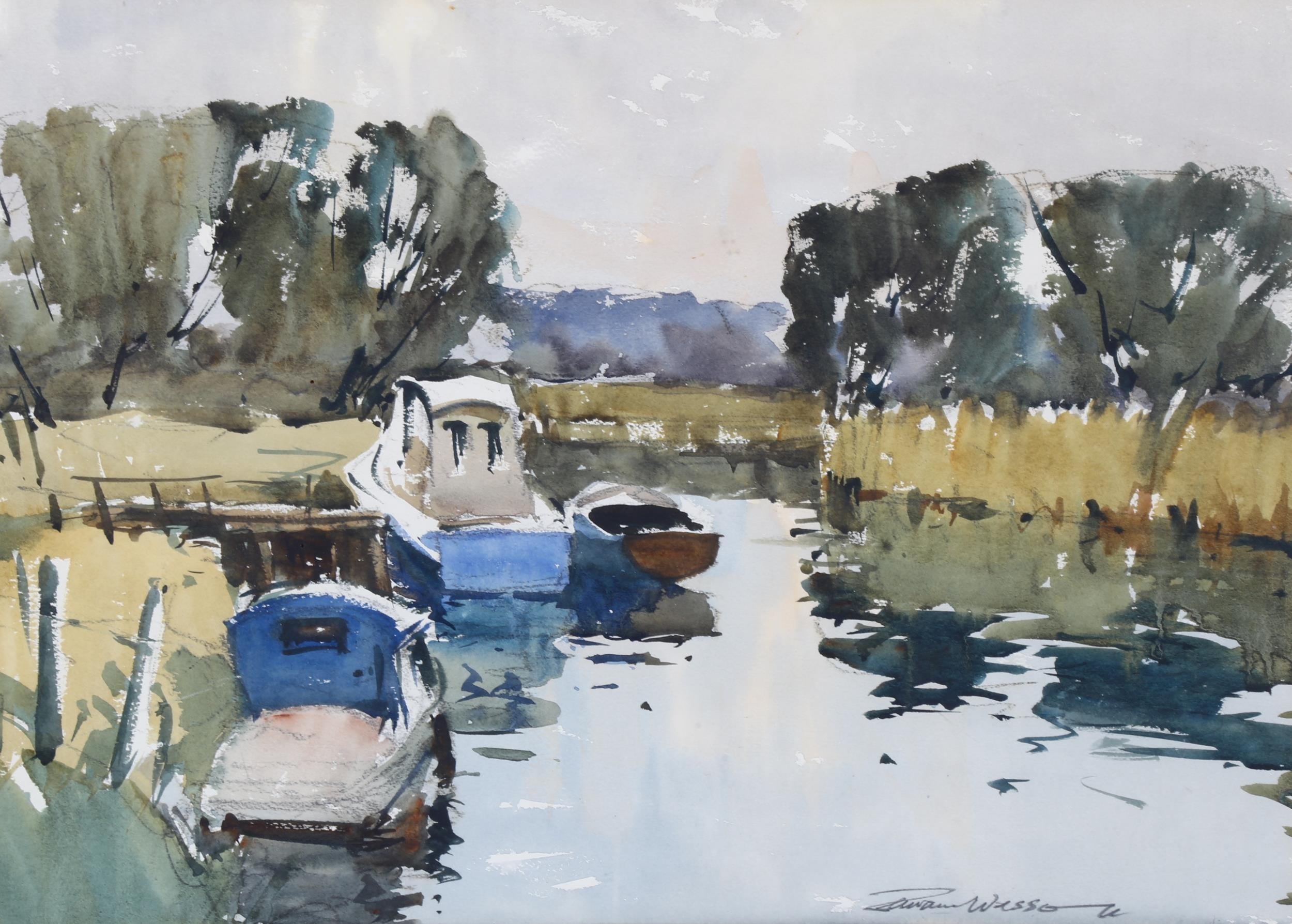 Edward Wesson | Boats on the Norfolk Broads | MutualArt