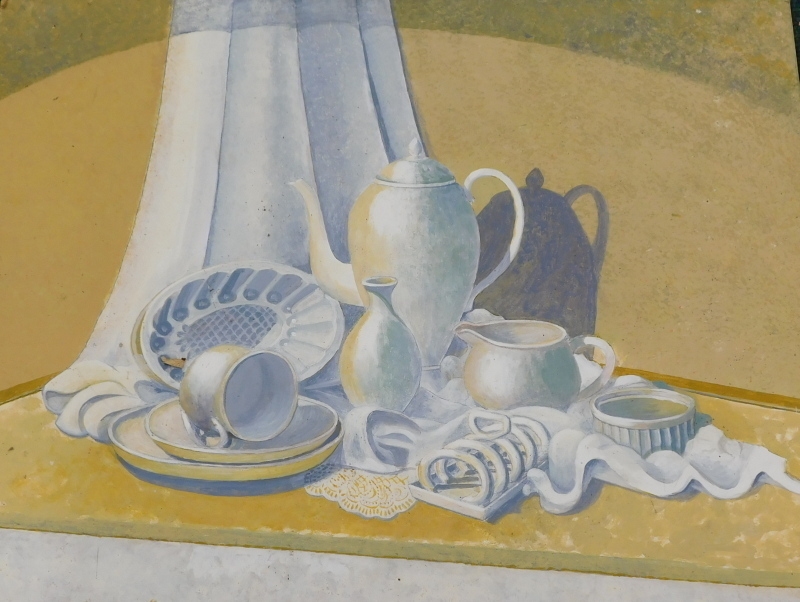 Lyn Simms | Still life tea service on a table | MutualArt