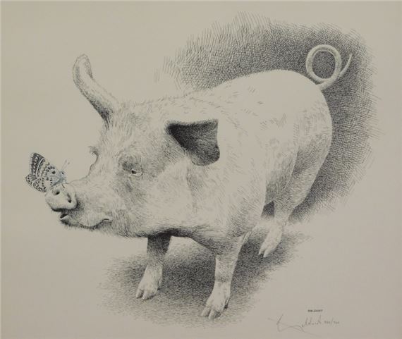 William Geldart | Pig and butterfly | MutualArt
