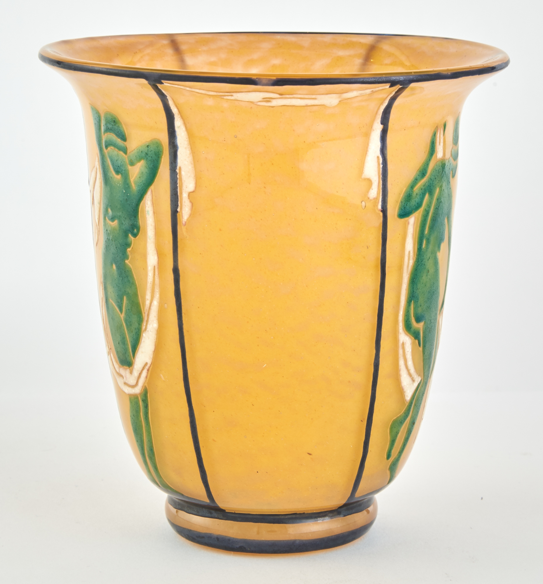 Marcel Goupy | Marcel Goupy Art Deco Enameled Glass Vase | MutualArt