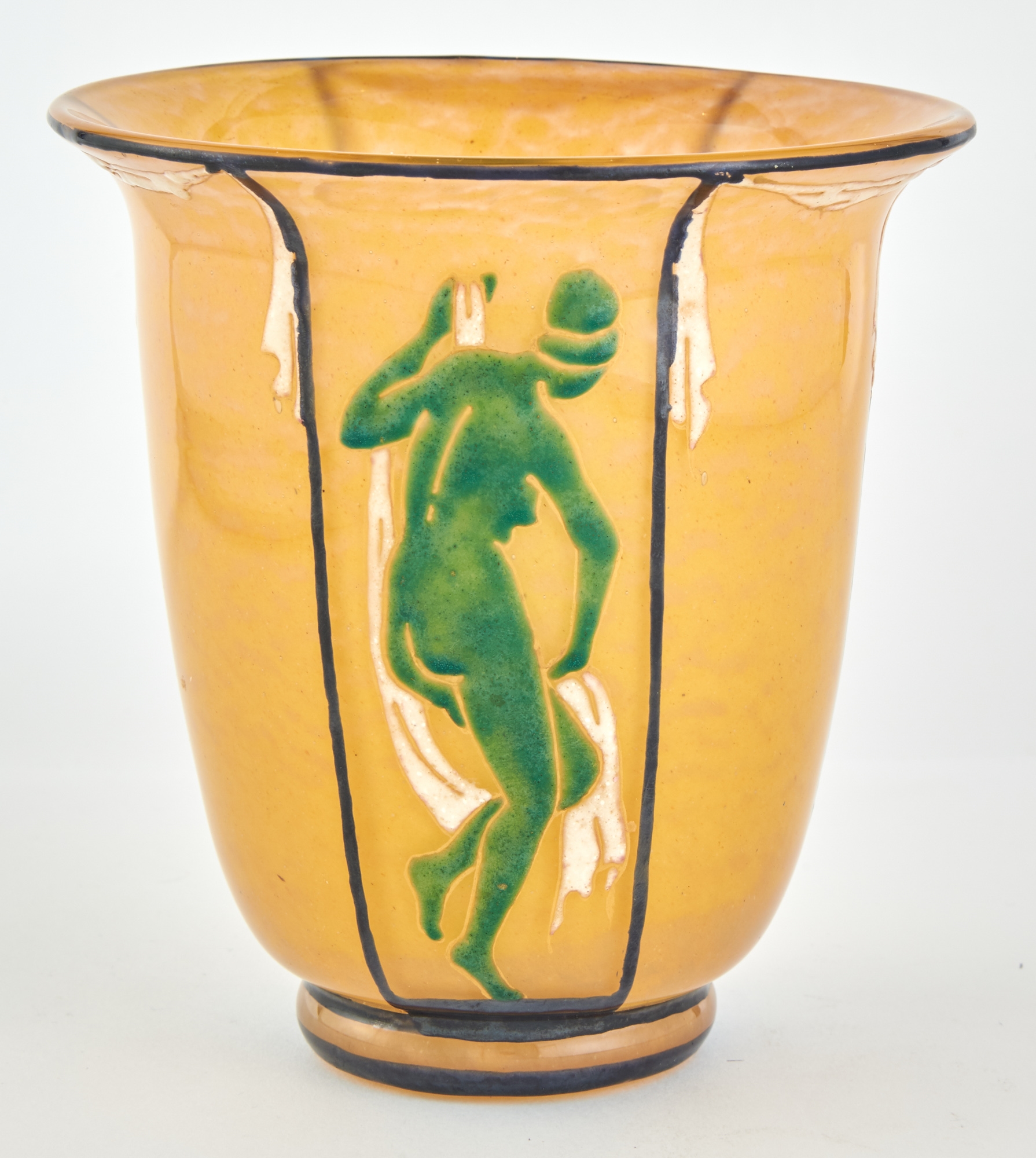 Marcel Goupy | Marcel Goupy Art Deco Enameled Glass Vase | MutualArt