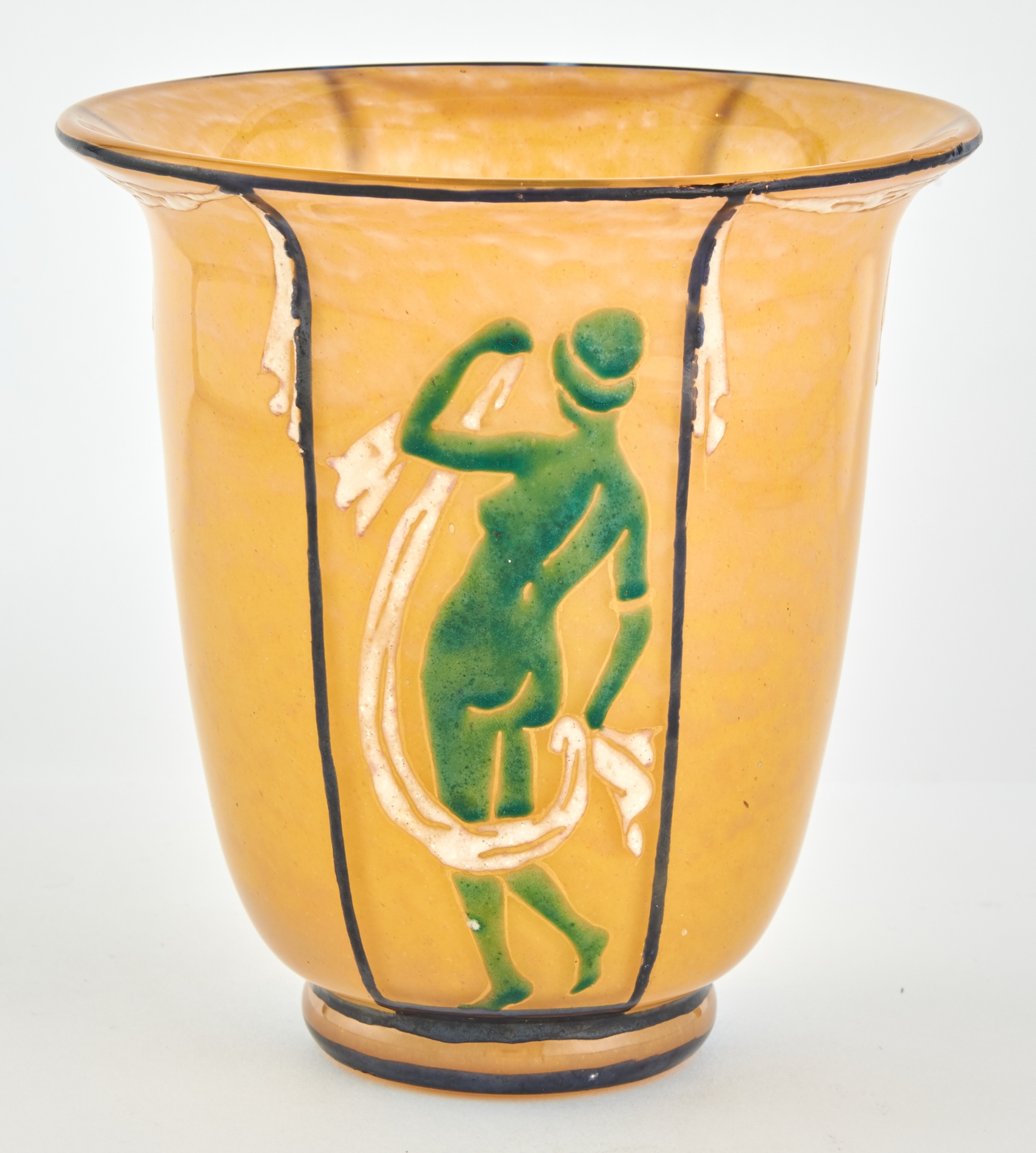 Marcel Goupy | Marcel Goupy Art Deco Enameled Glass Vase | MutualArt