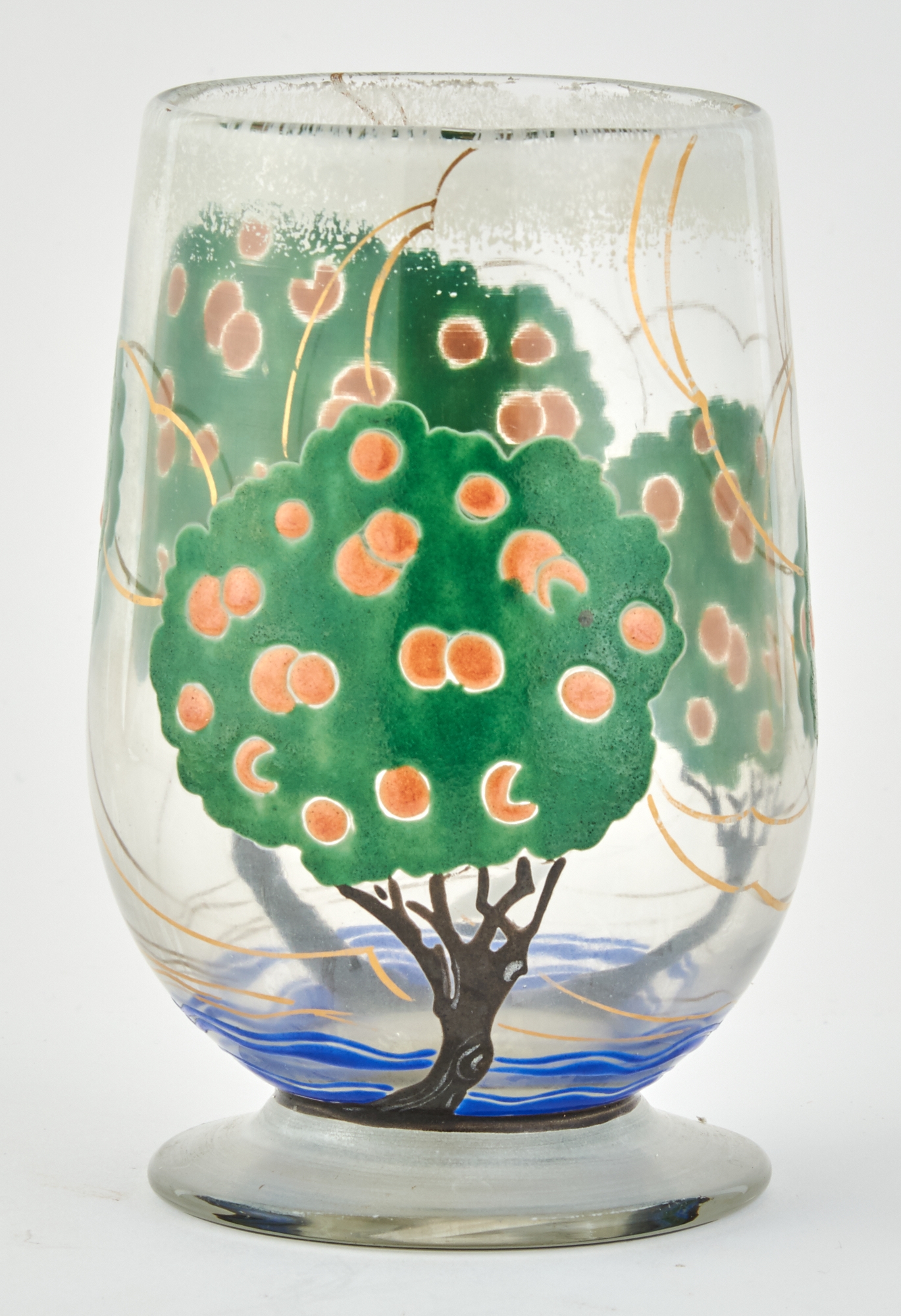 Marcel Goupy | Marcel Goupy Art Deco Enameled Glass Vase | MutualArt