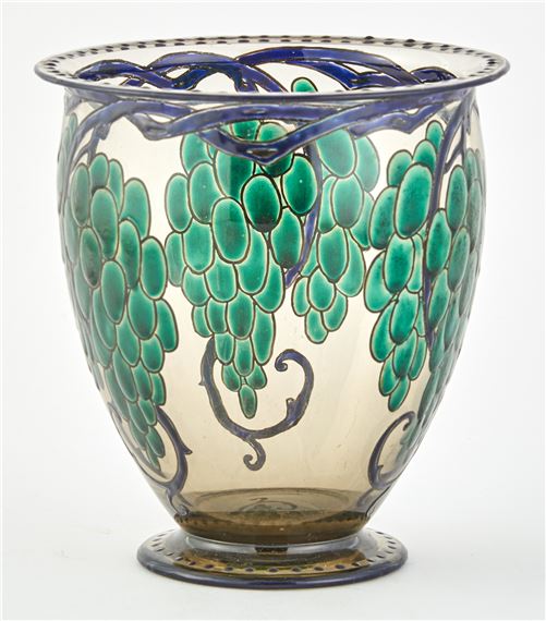 Marcel Goupy | Marcel Goupy Art Deco Enameled Glass Vase | MutualArt