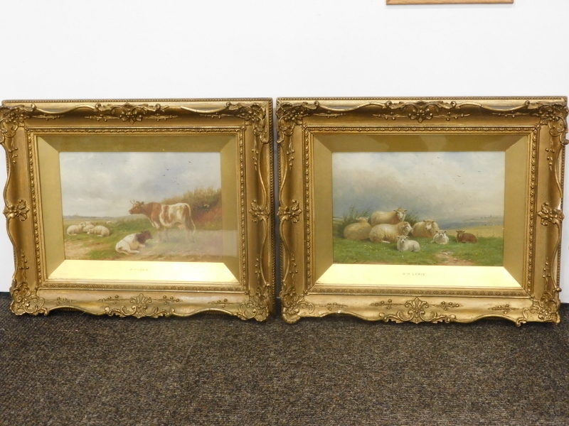 William Henry Lewis | Cattle and sheep in meadow | MutualArt