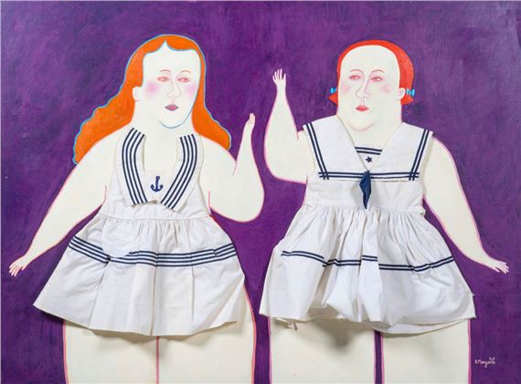 Katherine Margaritis | Jeunes femmes en tenue marin | MutualArt