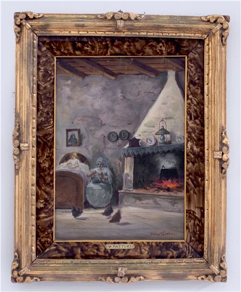 Mario Fattori | Interno rustico | MutualArt