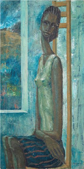 Aimé Mpane | Femme au long cou (1991) | MutualArt