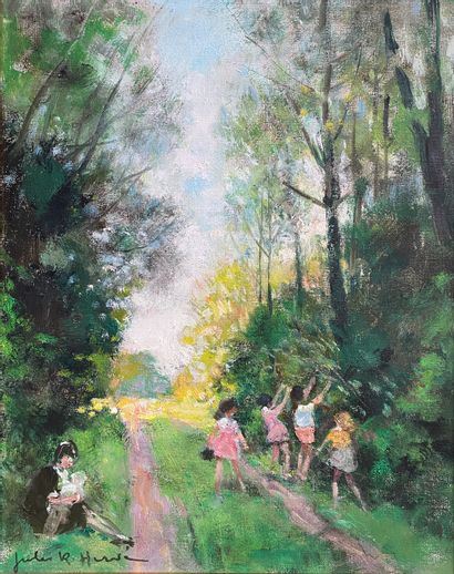 Jules René Hervé | Children in an undergrowth | MutualArt