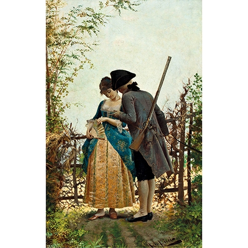 Pio Ricci | Escena galante con soldado y dama | MutualArt