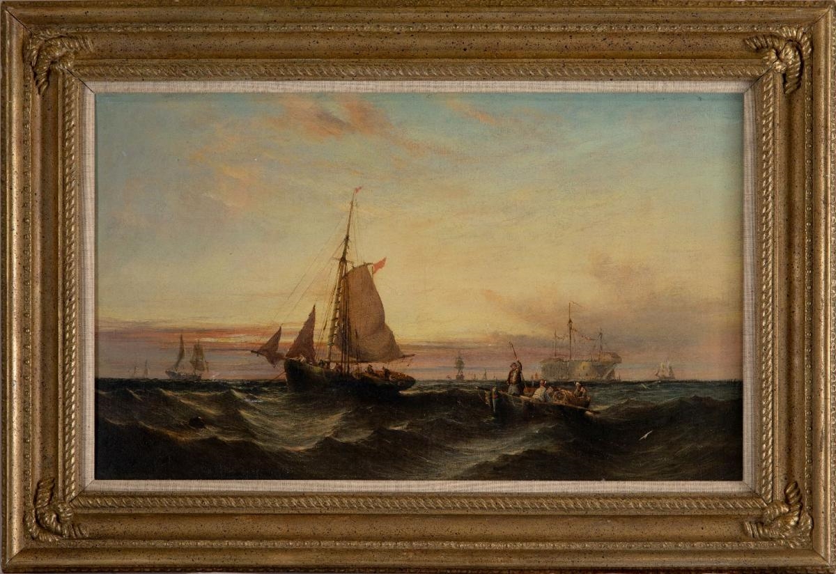 William Calcott Knell | Fishing boats at sea | MutualArt