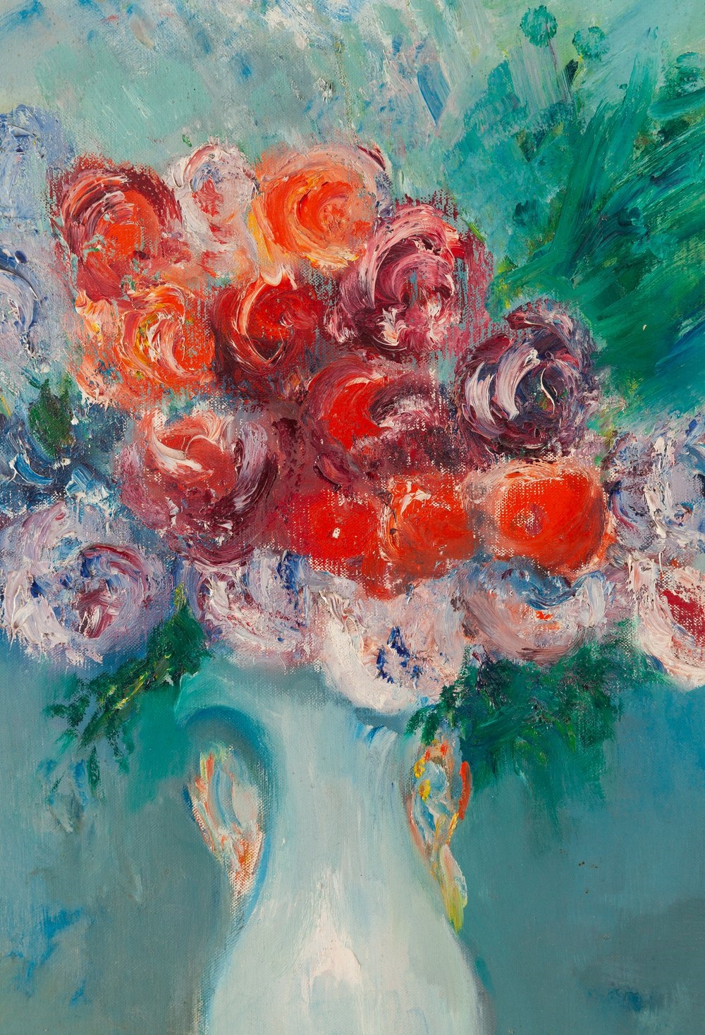 Jakub Zucker | Bouquet of flowers in a white vase (Circa 1950) | MutualArt