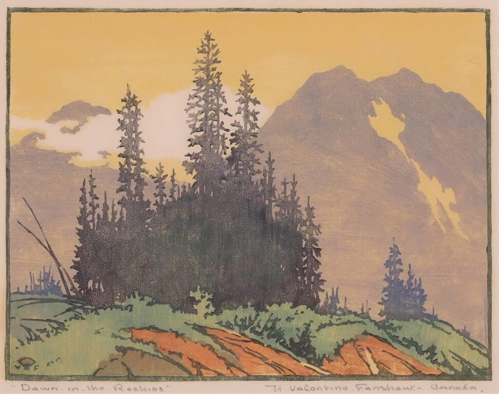 Hubert Valentine Fanshaw | DAWN IN THE ROCKIES | MutualArt