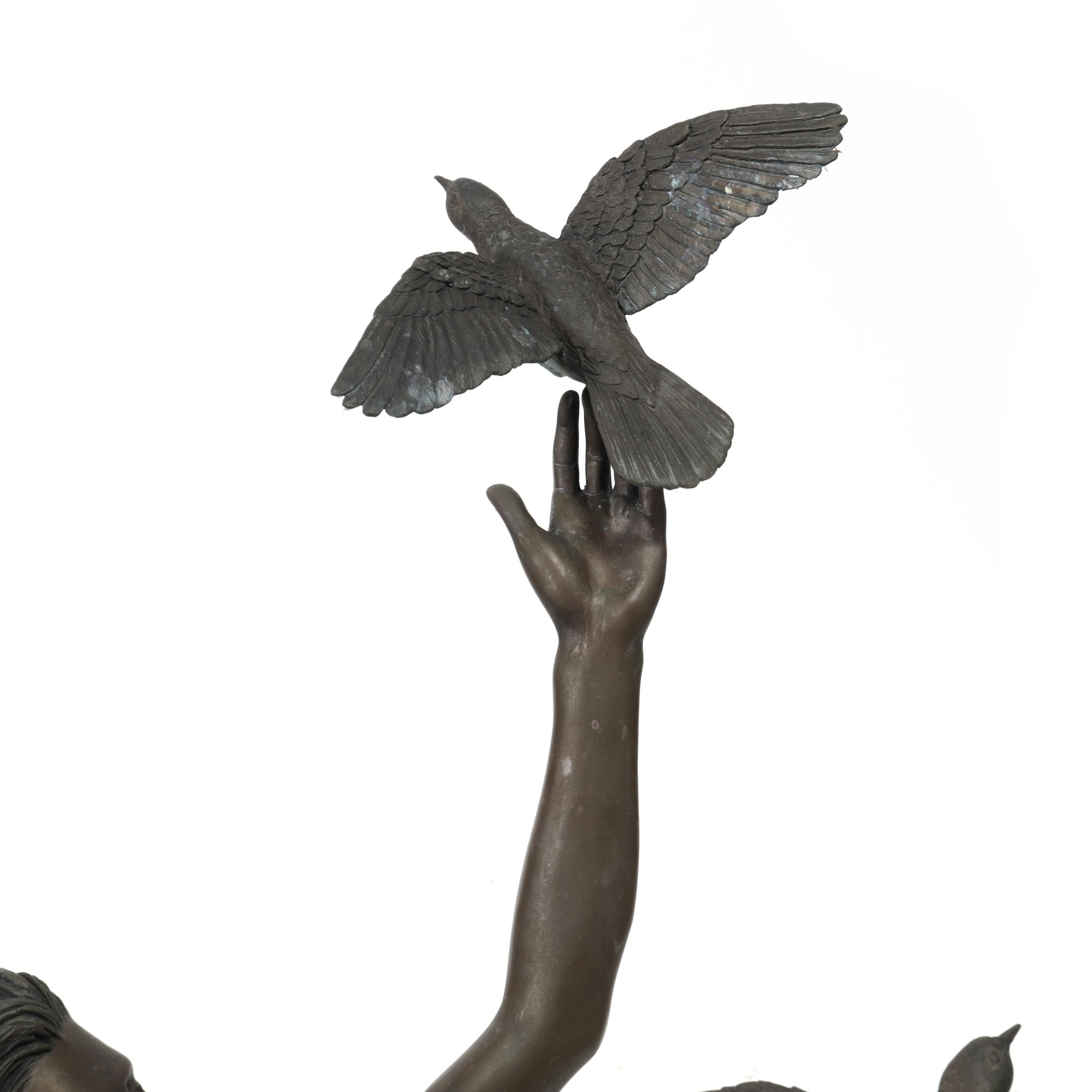 Richard Hallier | Girl with Doves (1993) | MutualArt