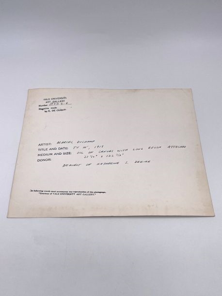 Marcel Duchamp | Marcel Duchanp - Photograph of the painting Tu M ...