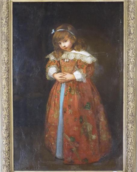 Robert Sauber | Portrait of a Young Girl in Red Dress | MutualArt