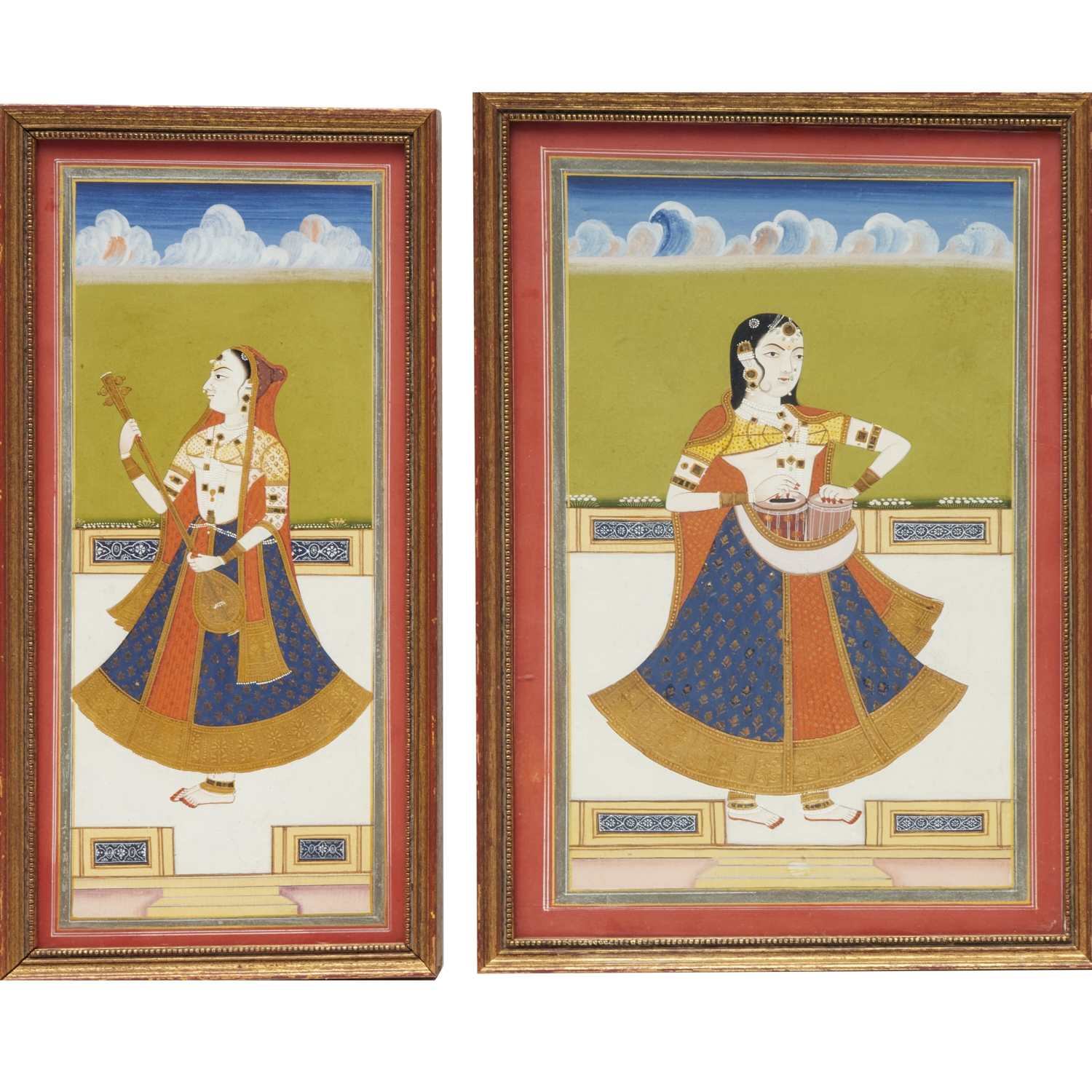 Persian School | depicting a female drummer and sitar player | MutualArt