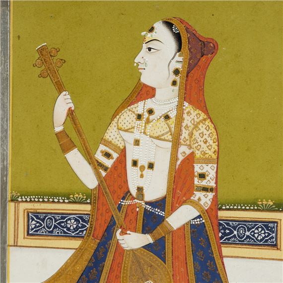 Persian School | depicting a female drummer and sitar player | MutualArt