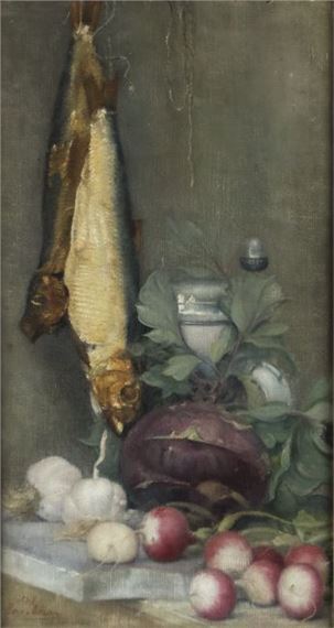 Max Moreau | Still life with fish (1917) | MutualArt