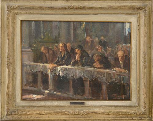 Ovidio Gragnoli | Devoti in chiesa | MutualArt