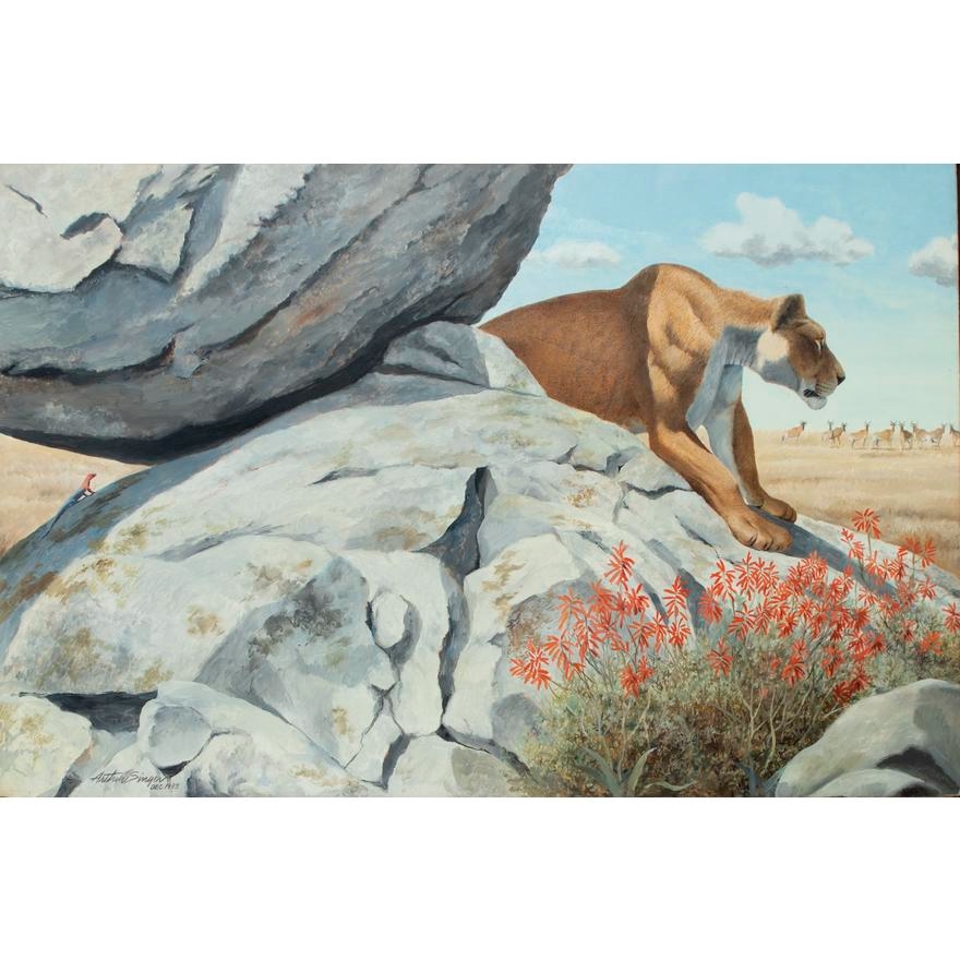 Arthur B. Singer | LIONESS IN THE SERENGETI PLAIN (1983) | MutualArt