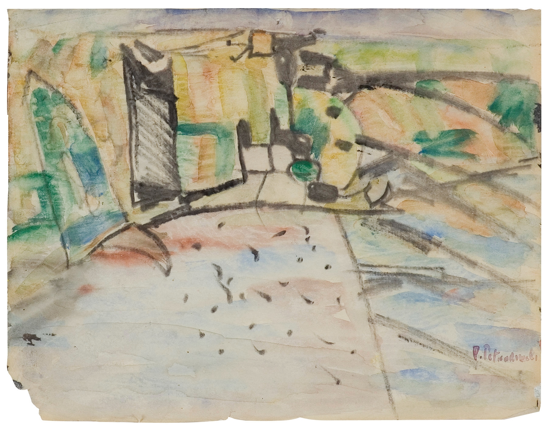 Piotr Potworowski | PEJZAŻ, (1958) | MutualArt