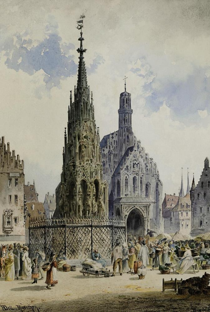 Anton Doll | Der schöne Brunnen in Nürnberg | MutualArt