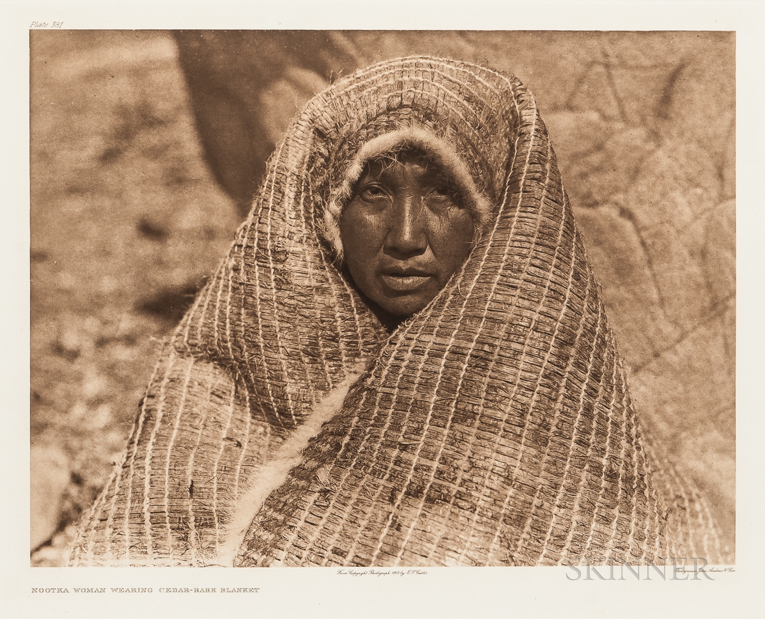 Edward S. Curtis | Nootka Woman Wearing Cedar-Bark Basket together with ...
