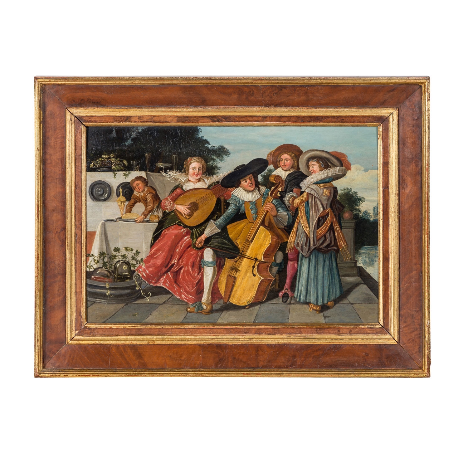 Dirck Hals | Two couples playing music on a terrace | MutualArt