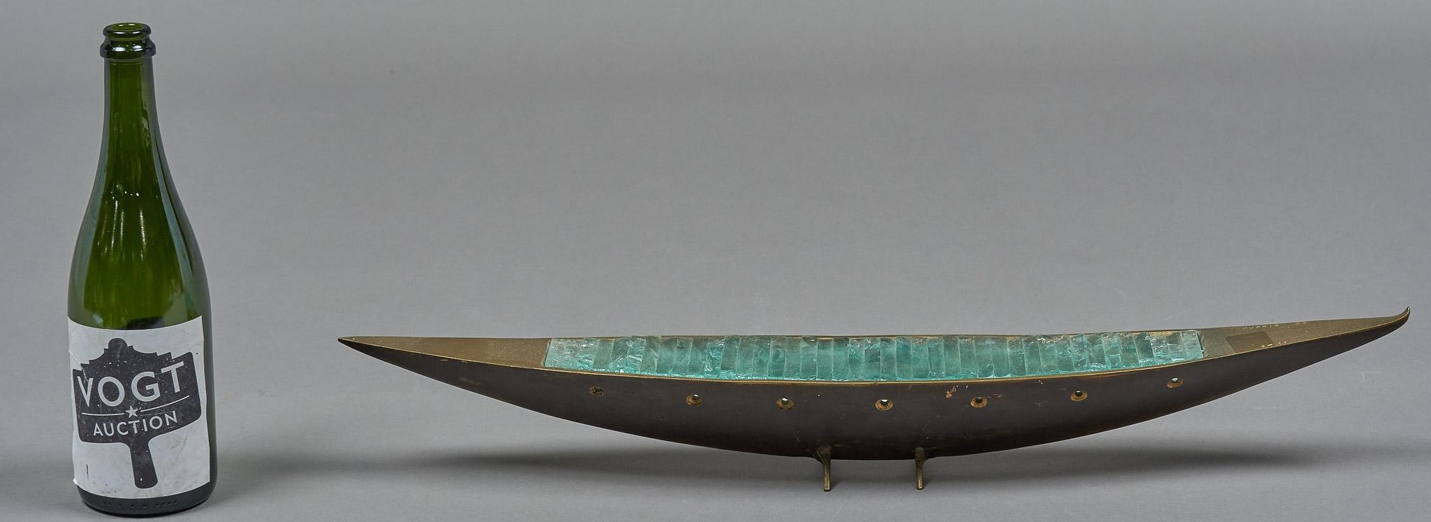 Yorgos Kypris | bronze and glass sculpture depicting a ship (1996 ...