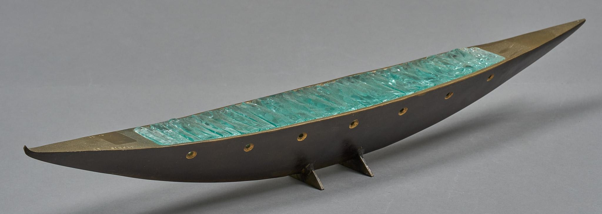 Yorgos Kypris | bronze and glass sculpture depicting a ship (1996 ...