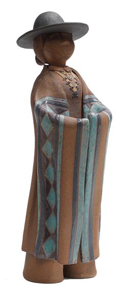 Terry Slonaker | Navajo woman holding a pot | MutualArt