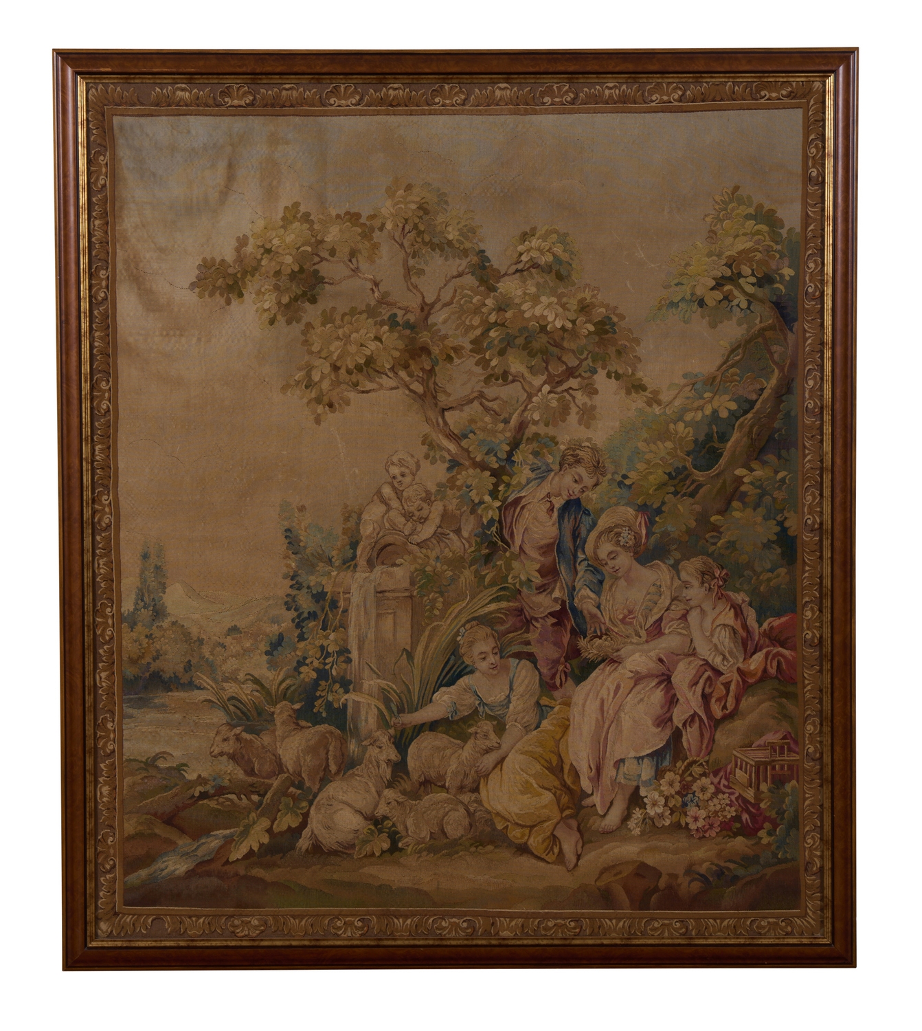 François Boucher | Depicting a pastoral scene with figures and sheep ...