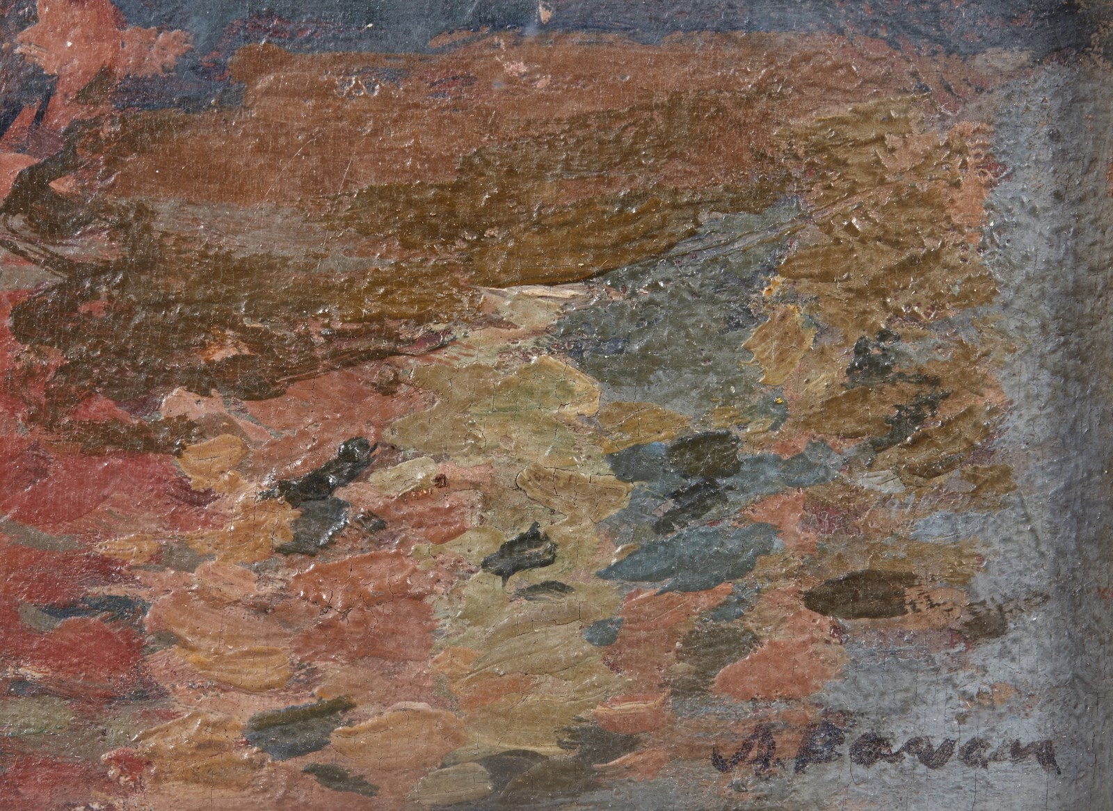 Angelo Pavan | Seascape with houses and boats. | MutualArt