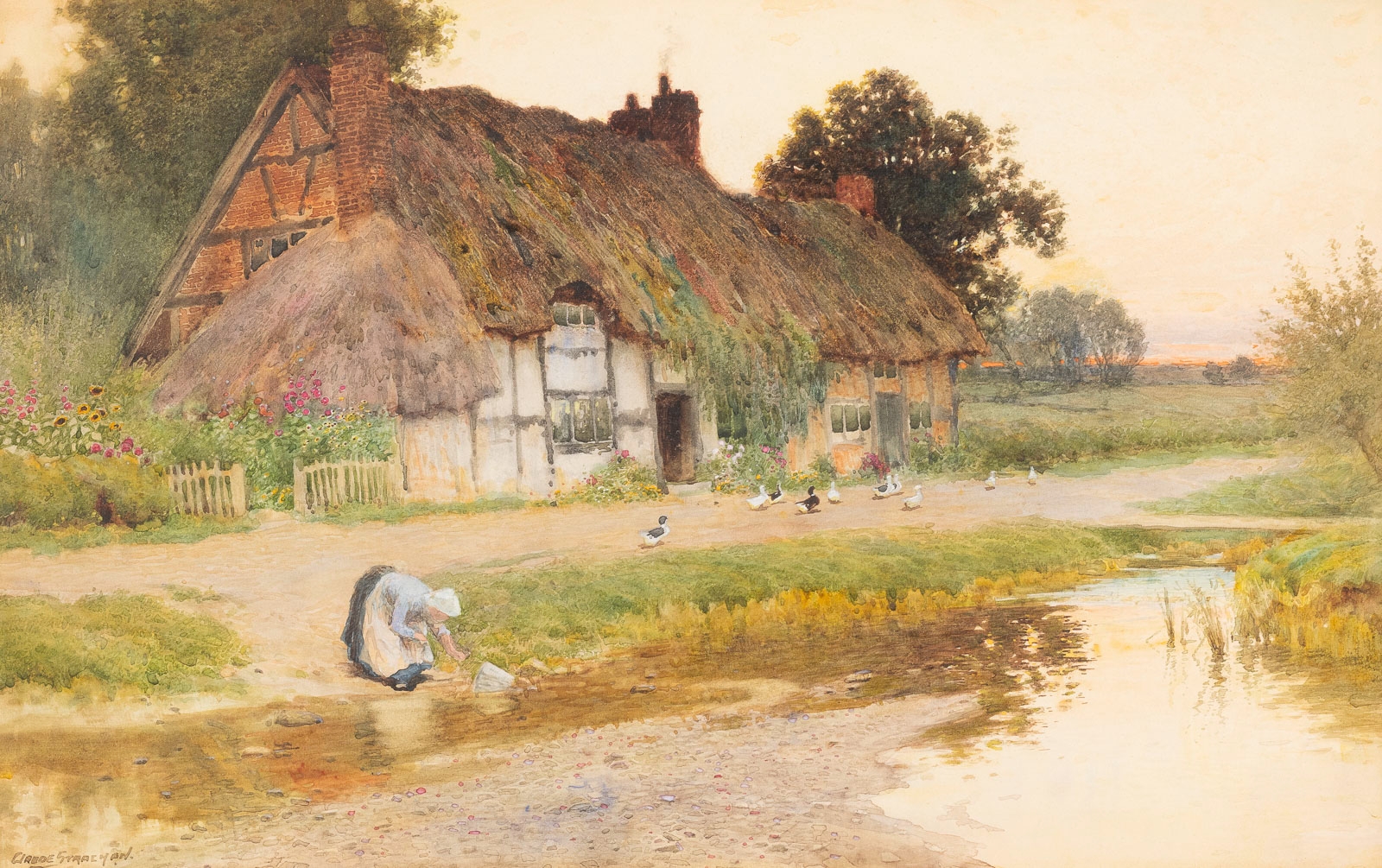Arthur Claude Strachan | COTTAGE SCENE | MutualArt