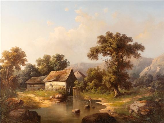 Guido Hampe | LANDSCHAFT MIT WASSERMÜHLE | MutualArt