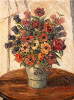 Carl Strathmann | SOMMERBLUMENSTRAUß IN EINER PORZELLANVASE | MutualArt