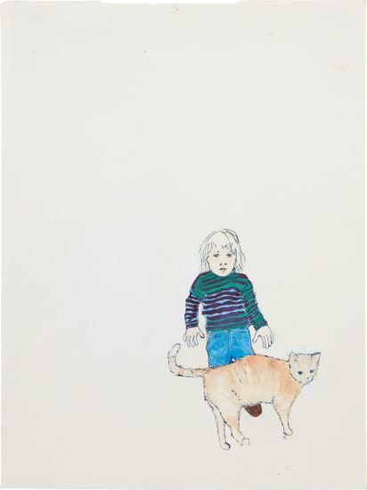Sarah Vanderlip | Portrait as Child (with Cat) (1999) | MutualArt