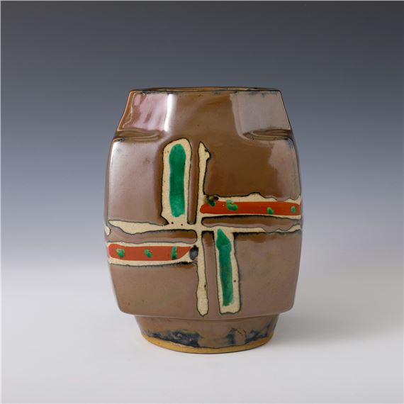Shoji Hamada | Persimmon glaze red porcelain jar | MutualArt