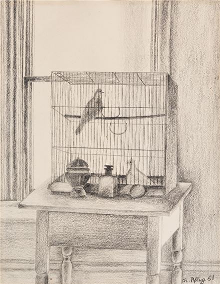 Christiane Pflug | Study for Bird Cage and Tunisian Objects (1961 ...